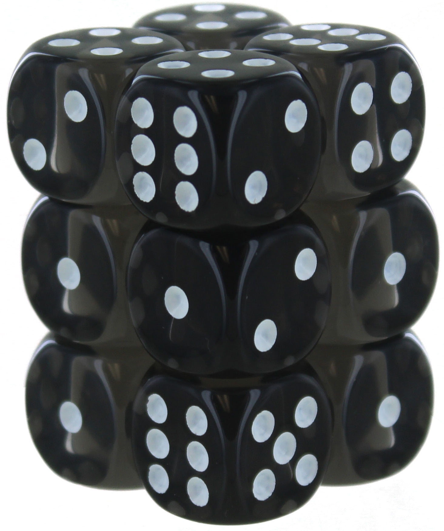 Chessex Dice d6: Translucent Smoke/White Dice Block - Set of 12 ...