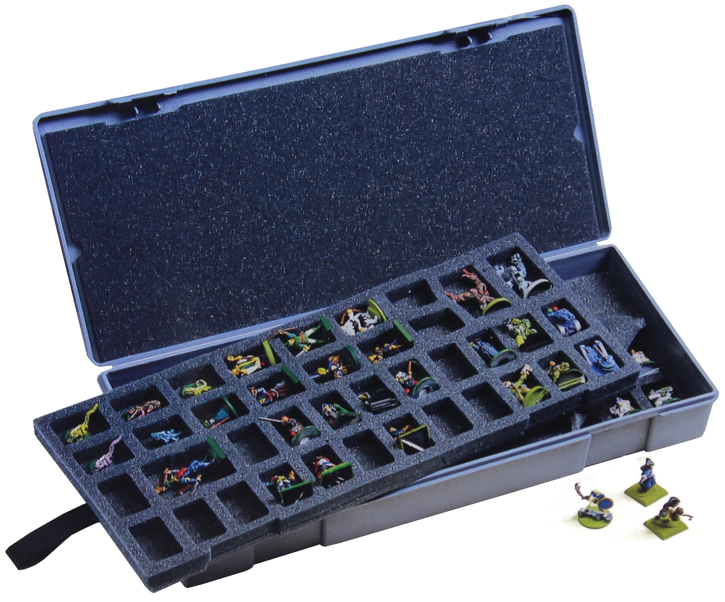 Chessex Figure Storage Box for 25mm Humanoids (80 Figure), Gray ...