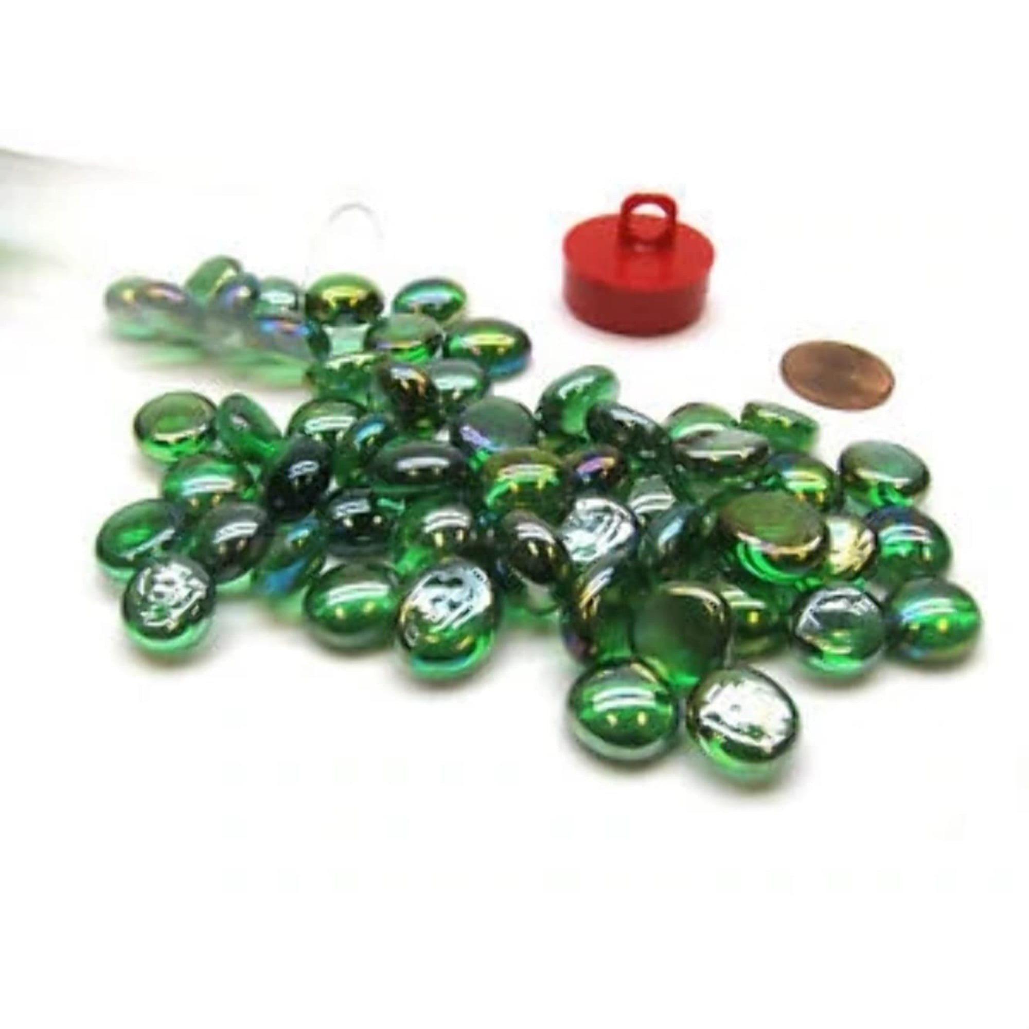 Chessex Manufacturing CHX01175 GlassStonesTube - Crystal Green Iridized ...