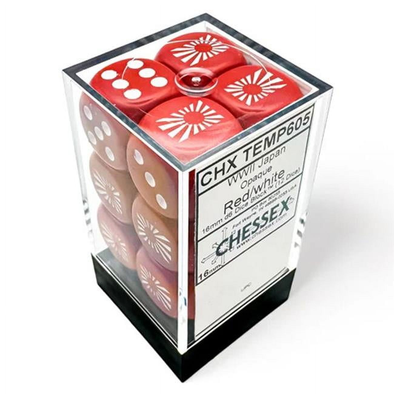 Chessex Manufacturing CHX29062 d6Cube 16 mm OP WW2 Japan Red & White ...