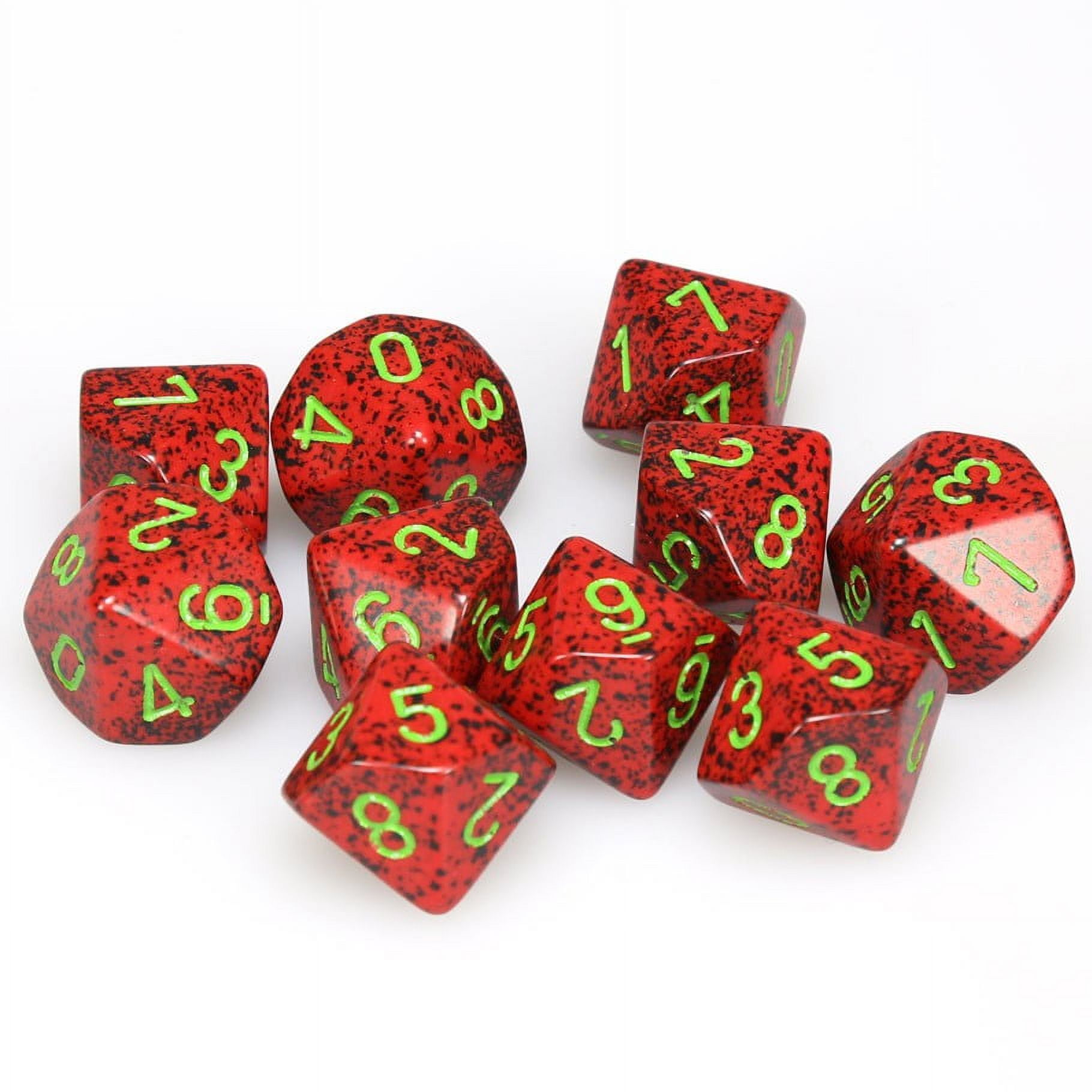 Chessex Speckled Strawberry D10 Dice Set (10) - Walmart.com