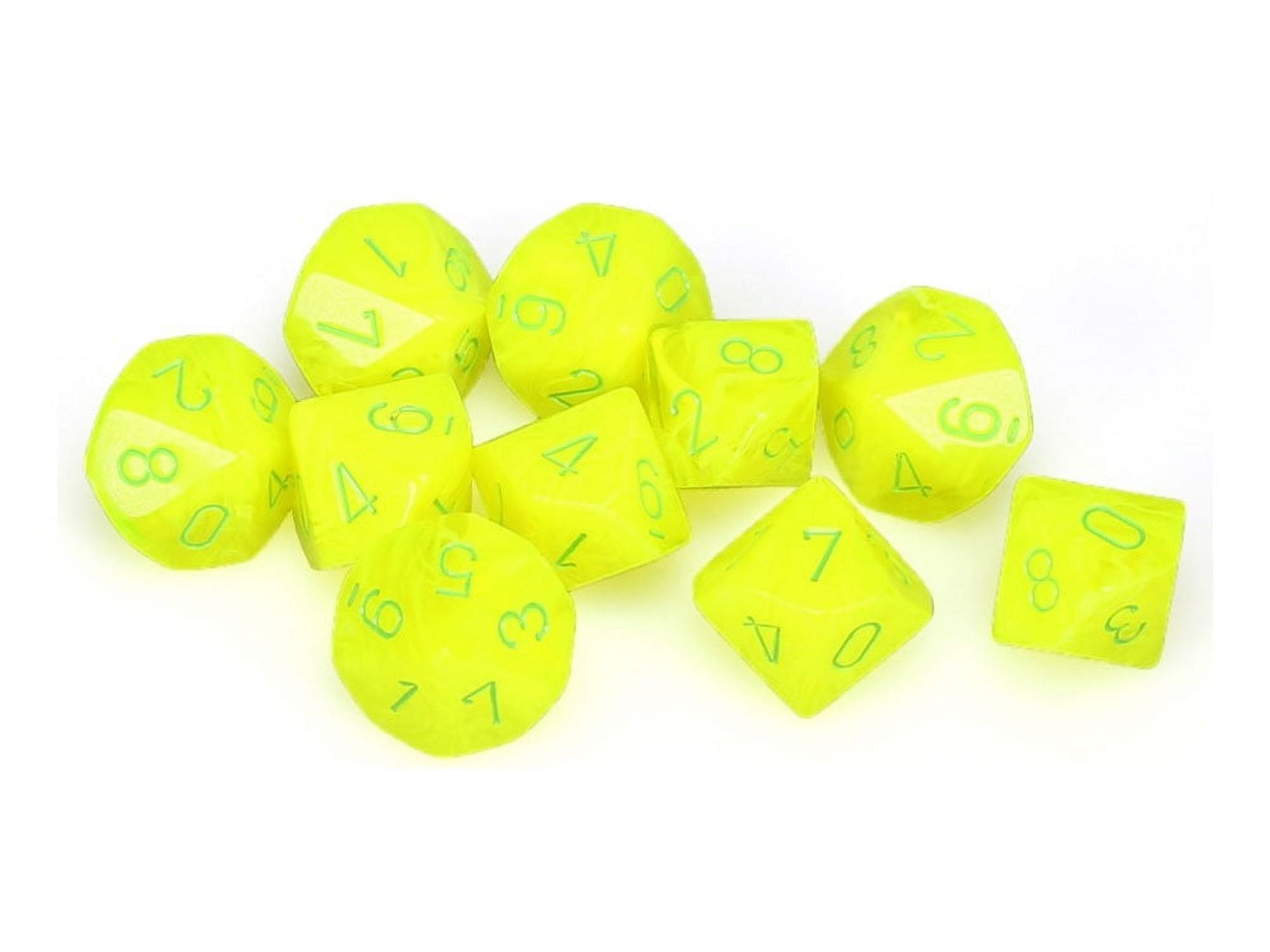 Chessex Vortex Electric Yellow/Green D10 Dice Set (10) - Walmart.com
