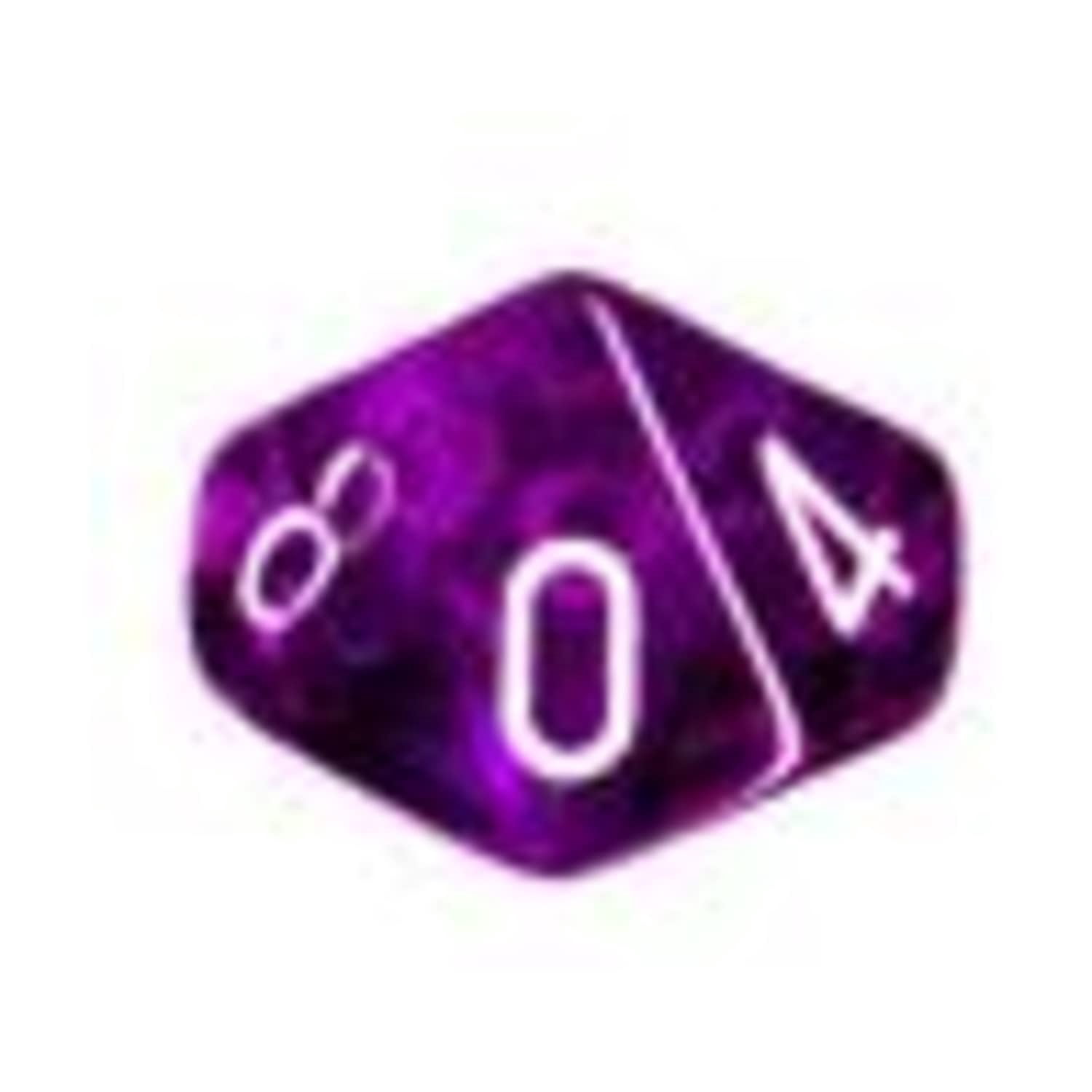 Chessex: d10 Translucent 10 Dice Set: Purple and White - Revised ...