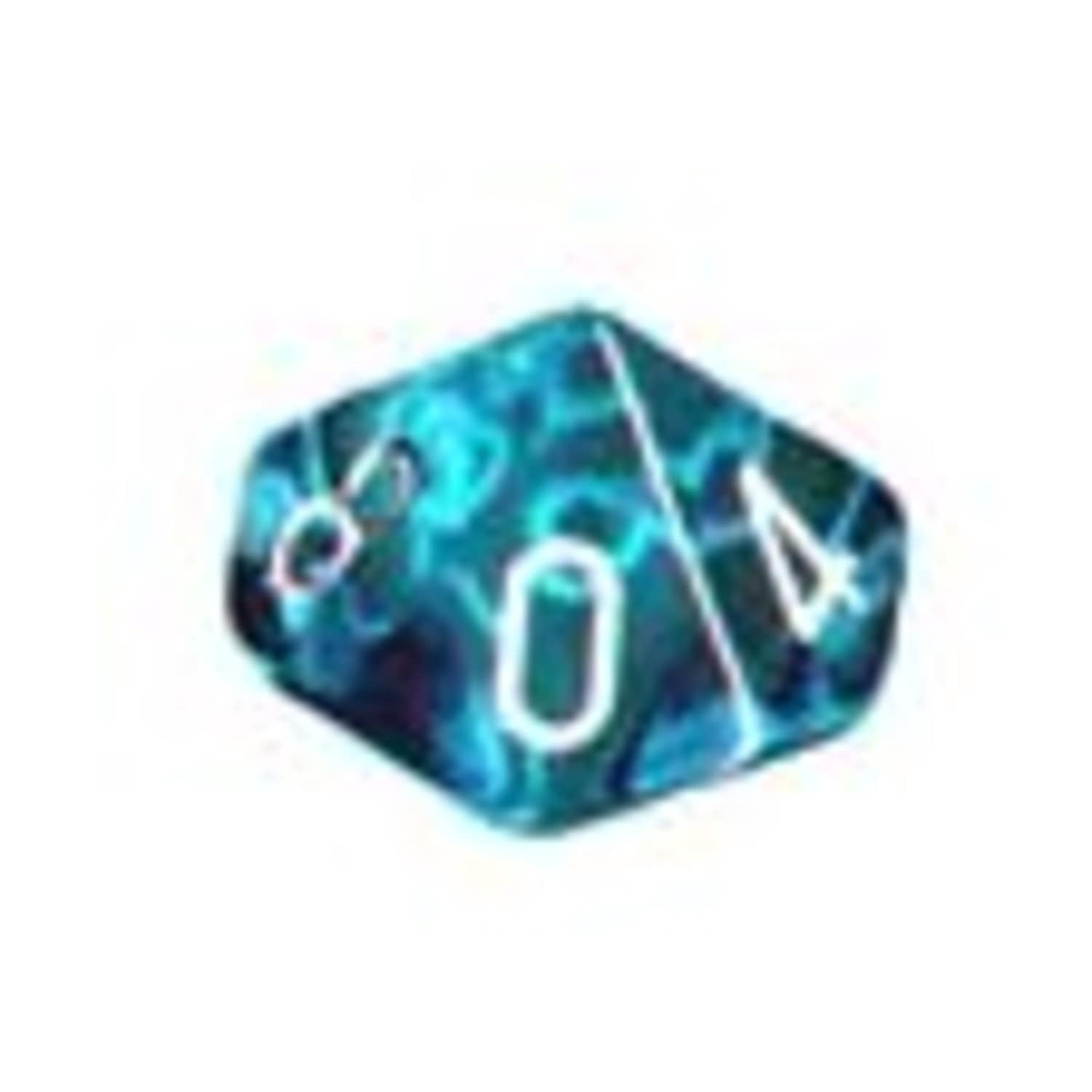 Chessex: d10 Translucent 10 Dice Set: Teal and White - Revised ...