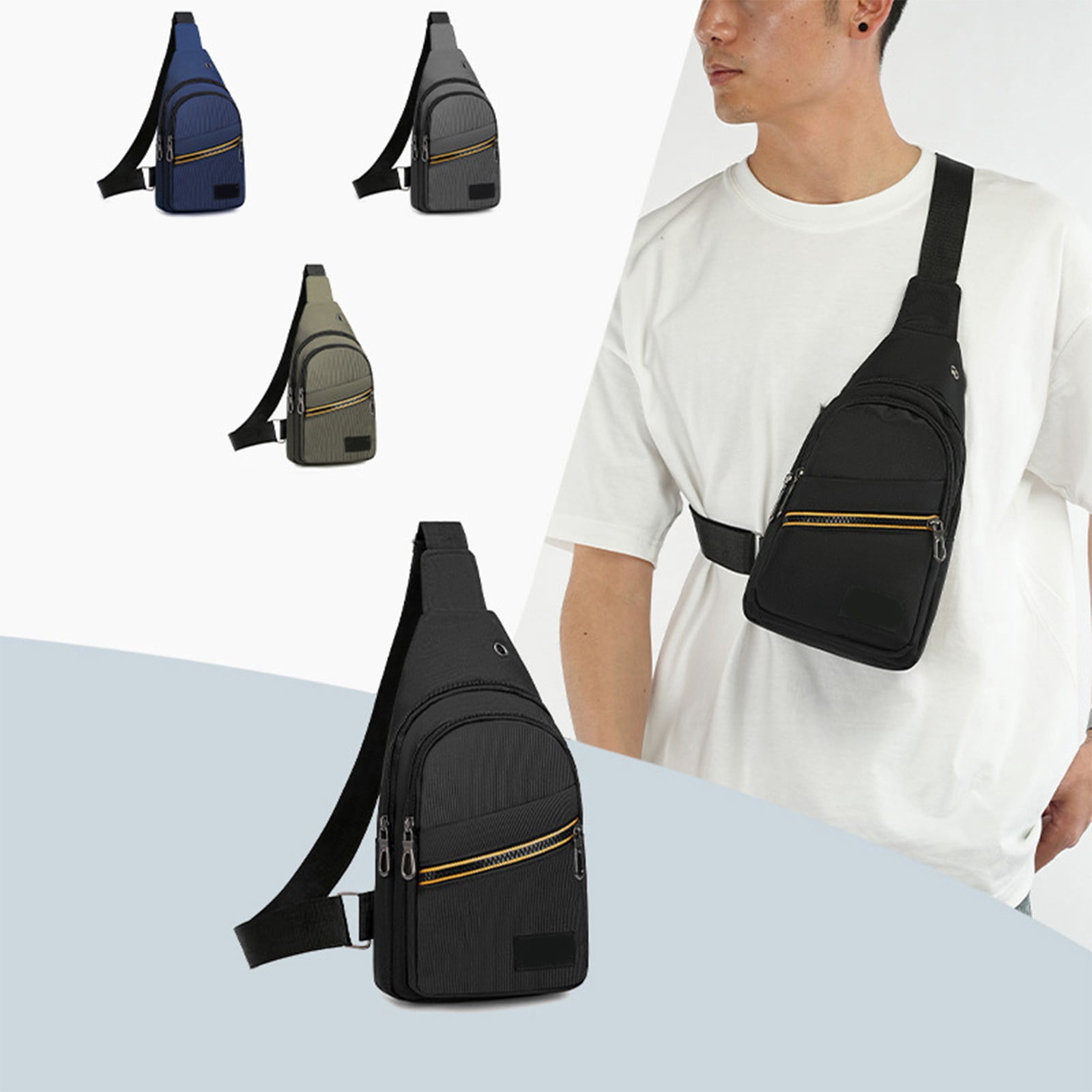 Chest Bag under $5! Yannianjz Men's Canvas Chest Bag, Outdoor Hiking ...