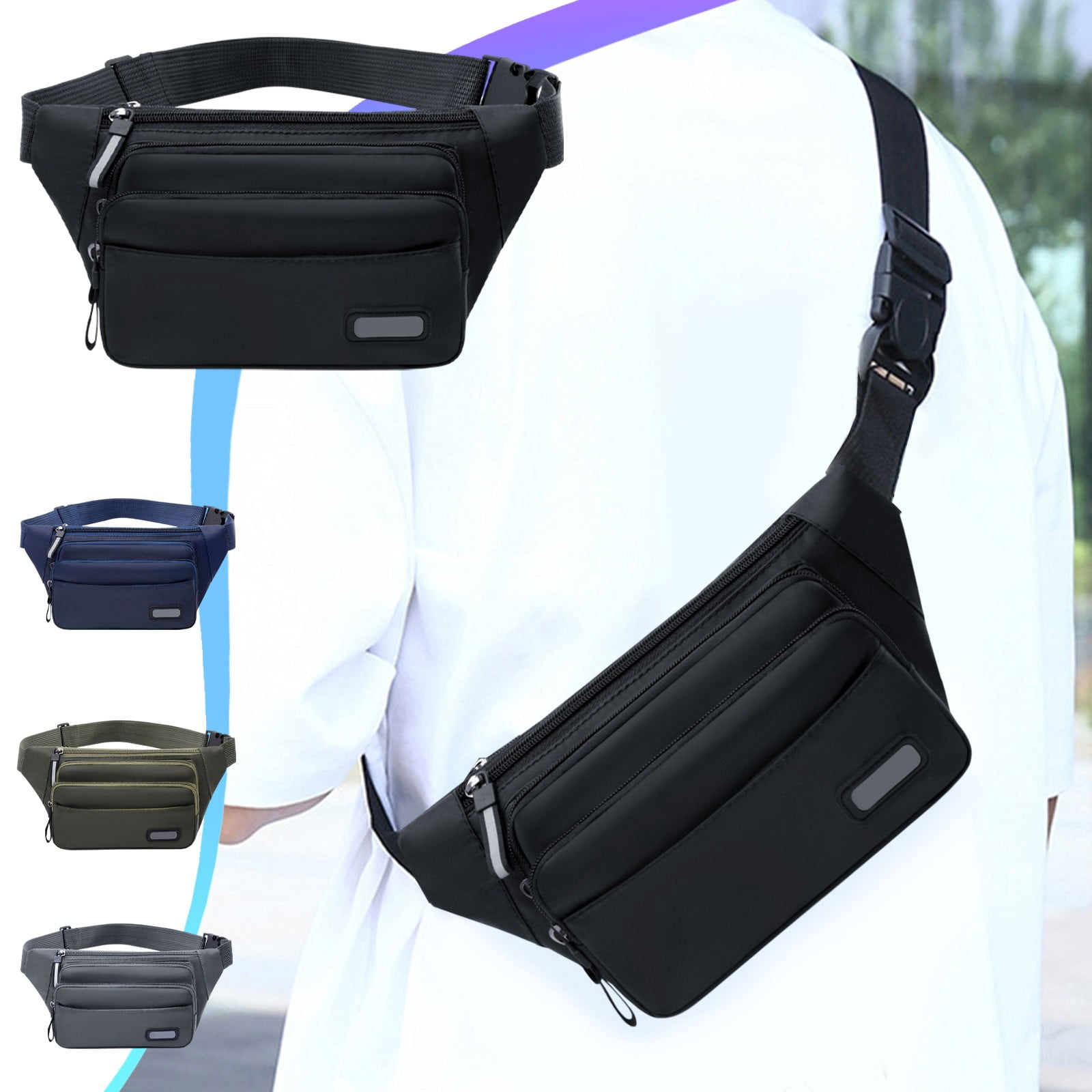 Chest Bag, Crossbody Messenger Bag, Nylon Waist Pack, Waterproof Large ...
