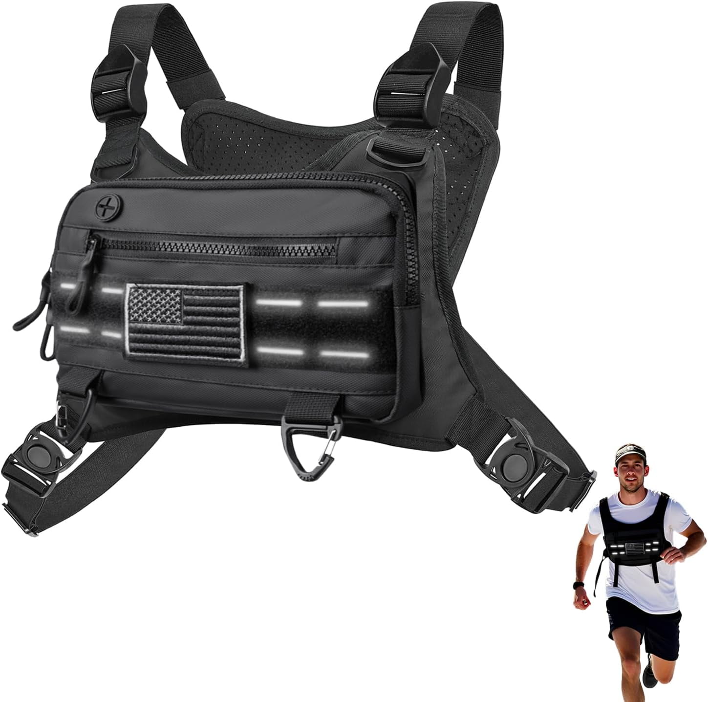 Chest Bag For Men, Water Resistant Sport Chest Pack - Lightweight ...