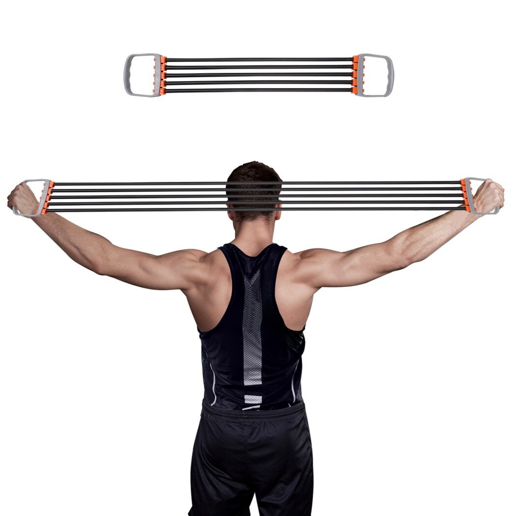 Chest Expander, 5 Tubes Adjustable Arm Strength Trainer, Back Muscle ...