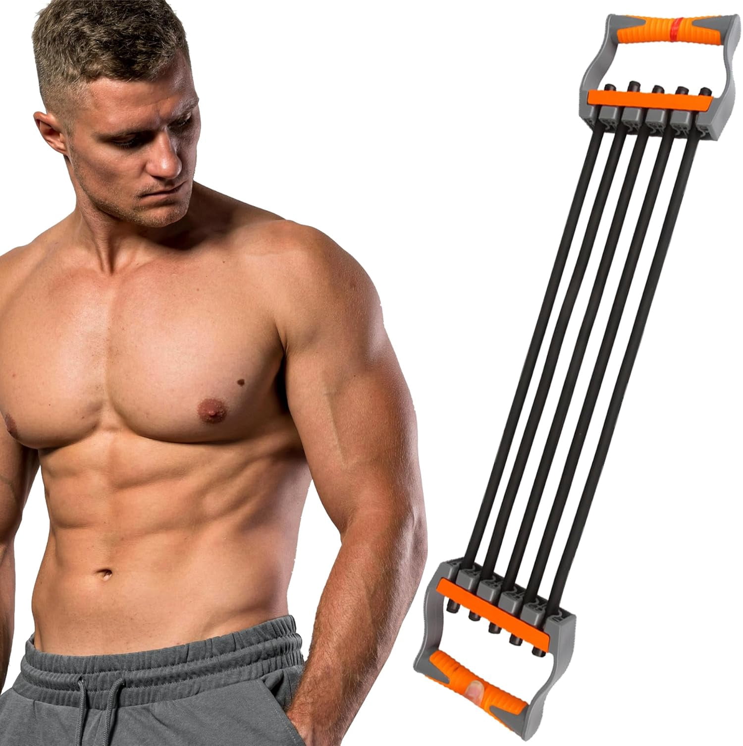 Chest Expander for Men Adjustable Forearm Strengthener with Removable ...