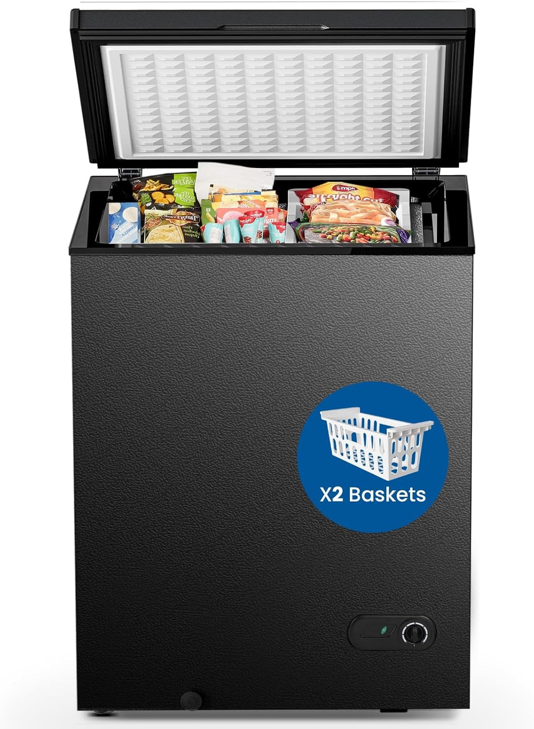 Chest Freezer, 3.5 Cubic Feet Small Deep Freezers Top Door with 2 ...