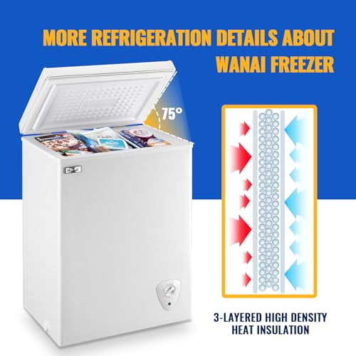Chest Freezer 3.5 cu ft Small Deep Freezer Mini Freezers Free-Standing ...