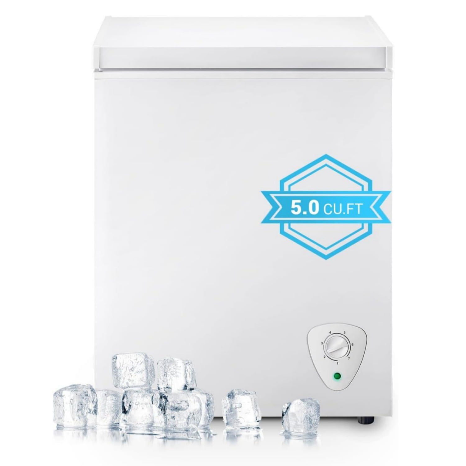 Chest Freezer, 5.0 Cu.Ft Freestanding Compact Deep Freezer with ...