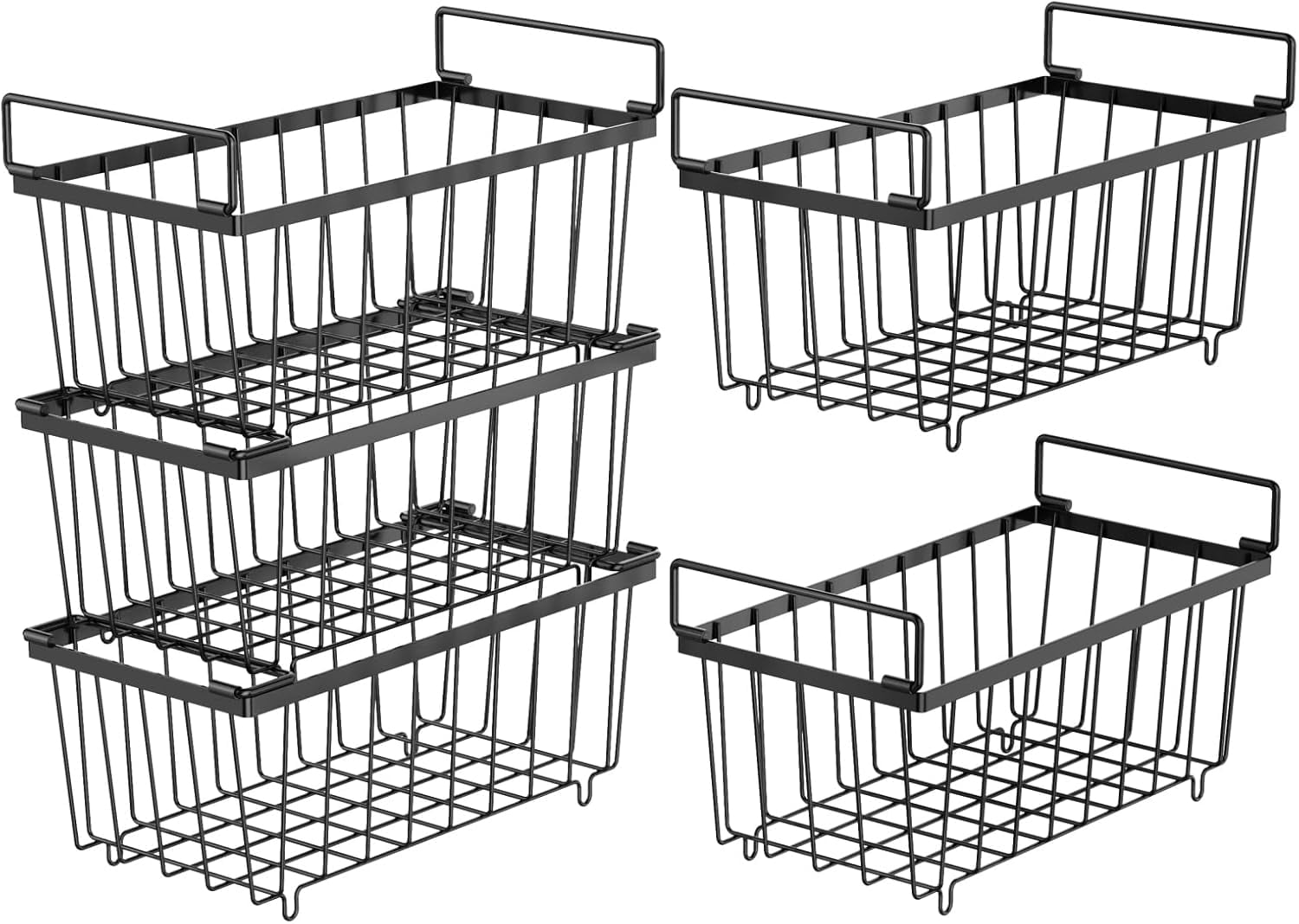 Chest Freezer Organizer Bins - 5 Pack Stackable Freezer Organizer Bins ...