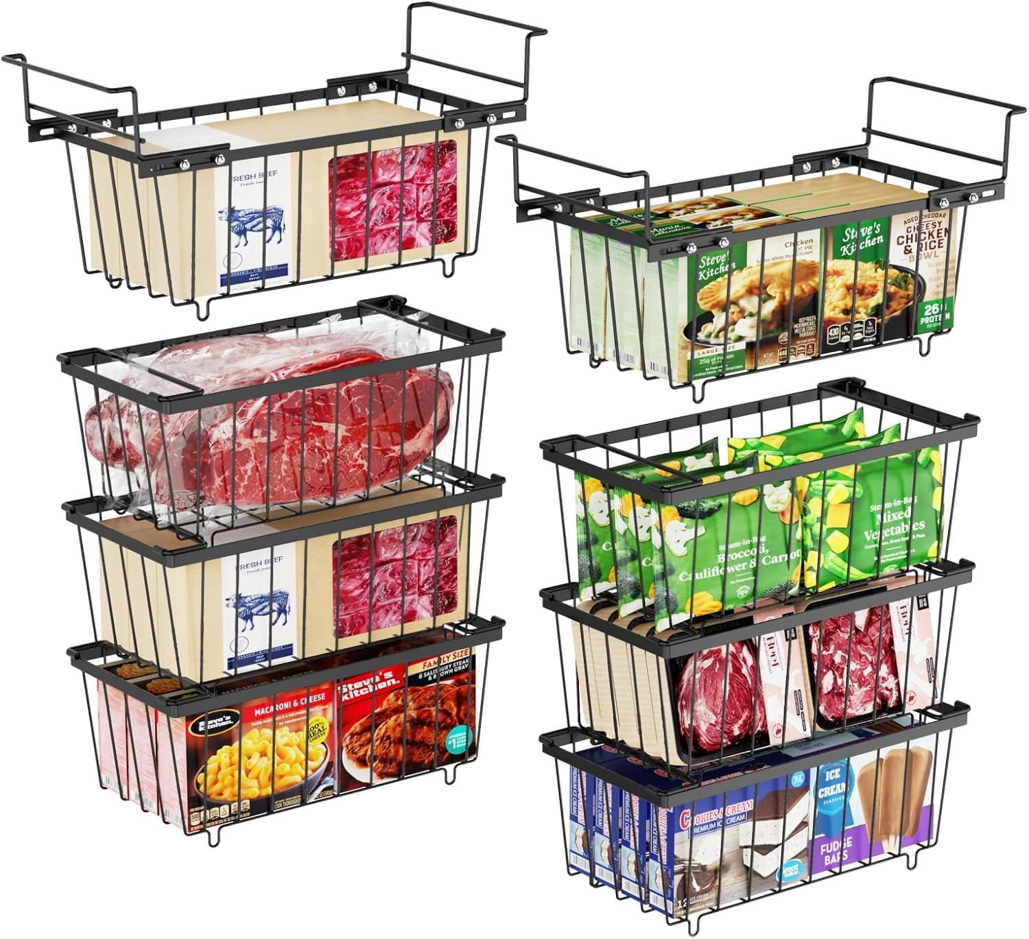 Chest Freezer Organizer Bins 8 Pack - Fit 7 Cu.Ft Deep Freezer, 2 ...