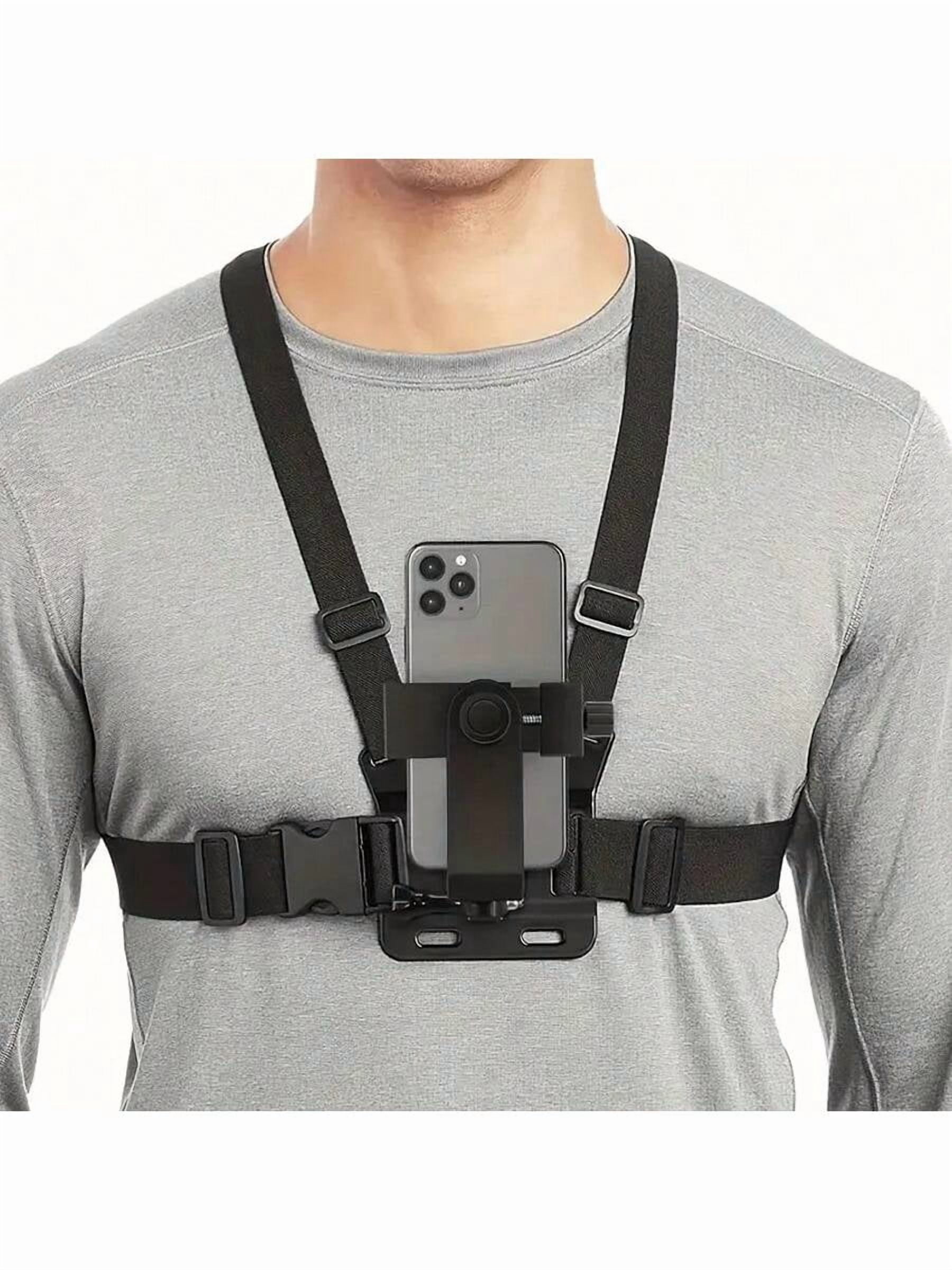 Chest Mount Phone Holder, Adjustable Body Harness Strap for Action ...