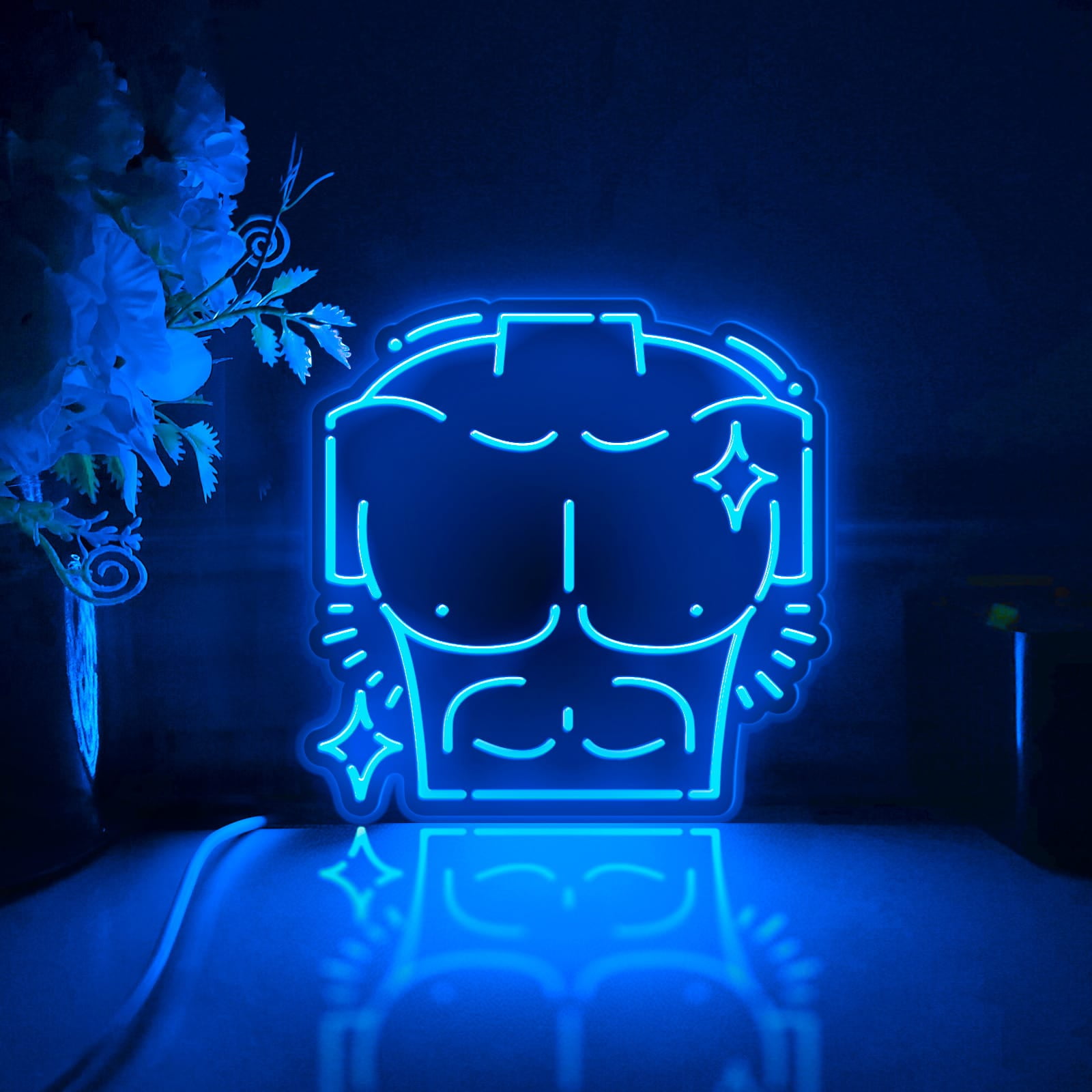 Chest Muscle Led Light Box, Dimmable Neon-Like Light Signs USB Power ...