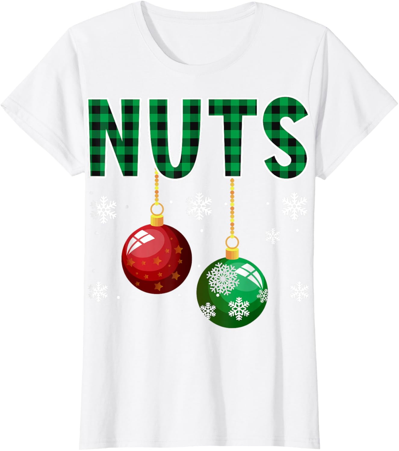 Chest Nuts Christmas Matching Couple Plaid Graphic Chestnuts T-Shirt ...