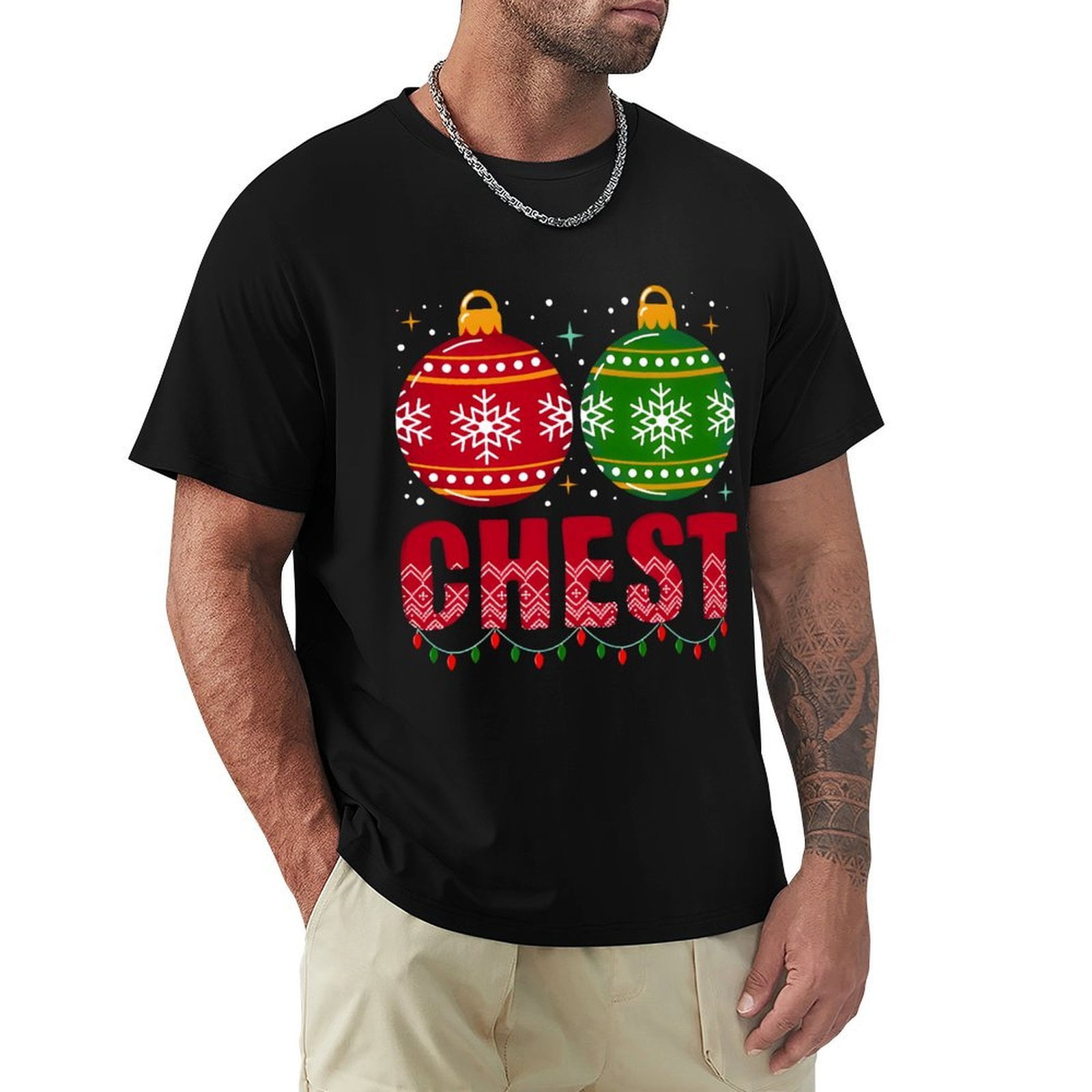 Chest Nuts Men's Cotton HD Print Short Sleeve T-Shirt Crew Neck Top ...