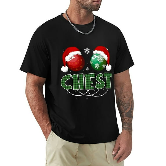 Chest Nuts Men's Cotton HD Print Short Sleeve T-Shirt Crew Neck Top ...