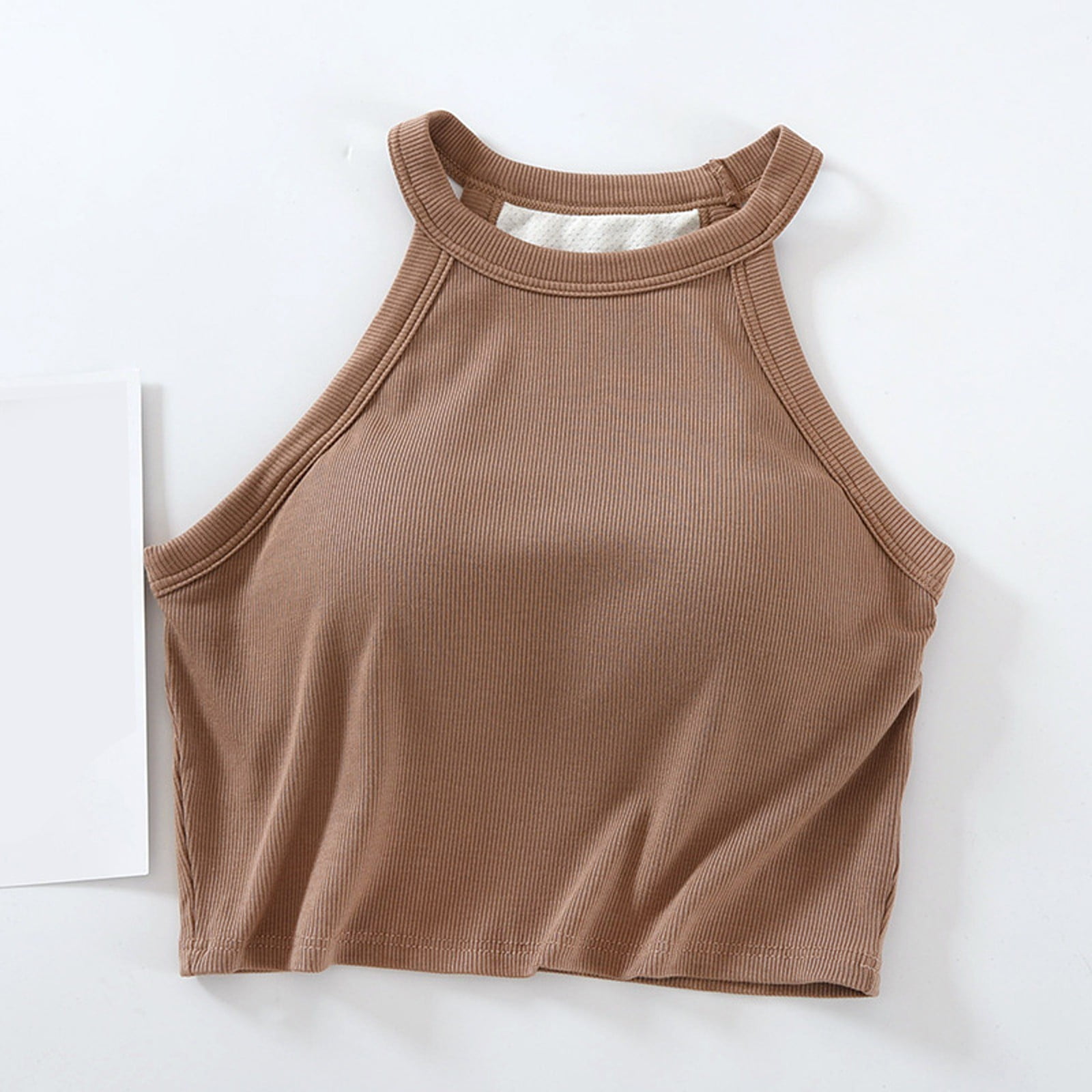 The With Chest Pad Hanging Neck Sling Navel Vest Female Bra With Short ...
