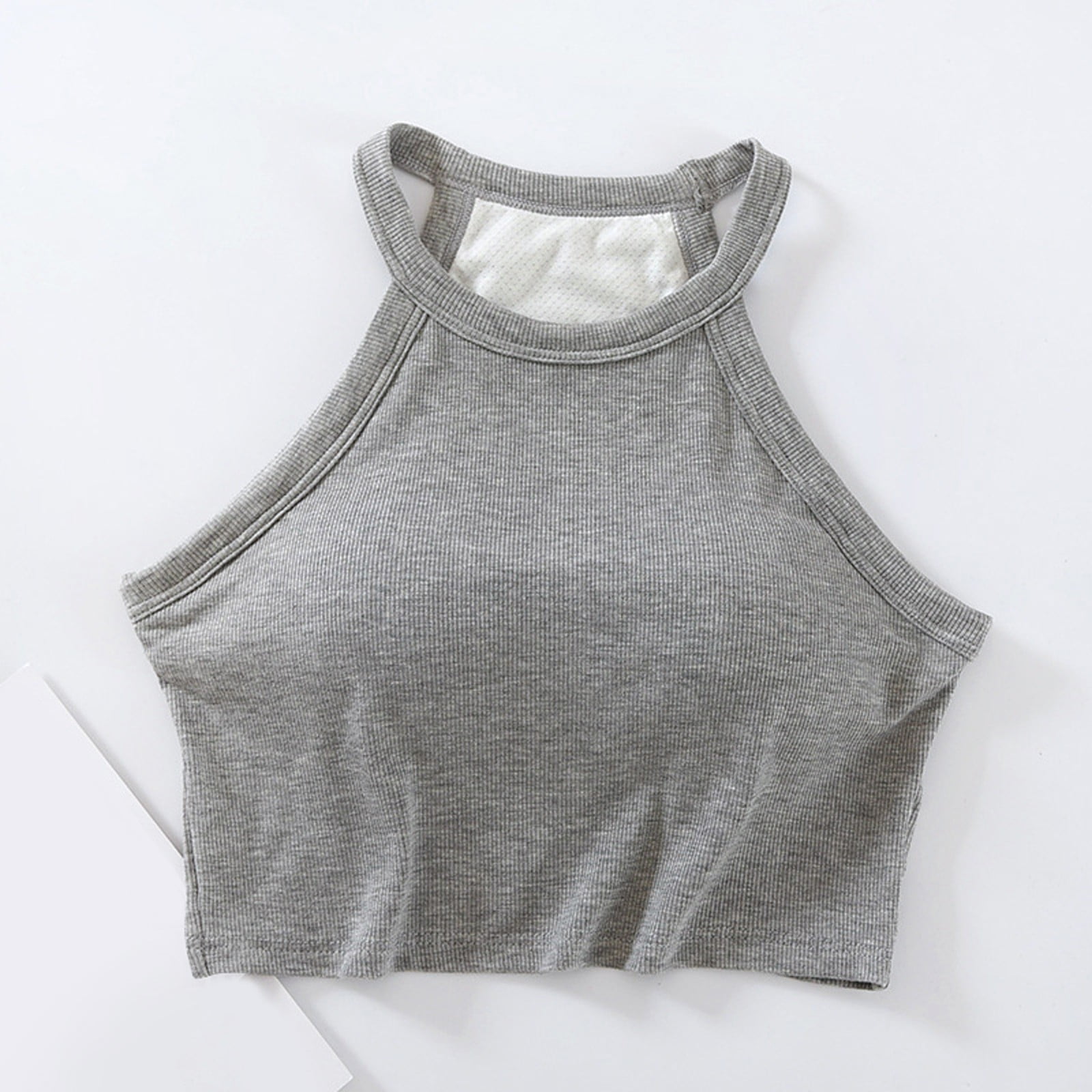 The With Chest Pad Hanging Neck Sling Navel Vest Female Bra With Short ...