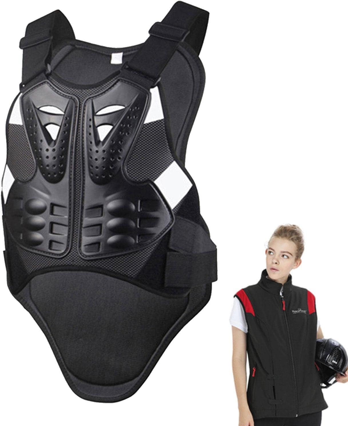 Chest Protector,Motorcycle Armor Vest Adjustable - Spine Protector ...