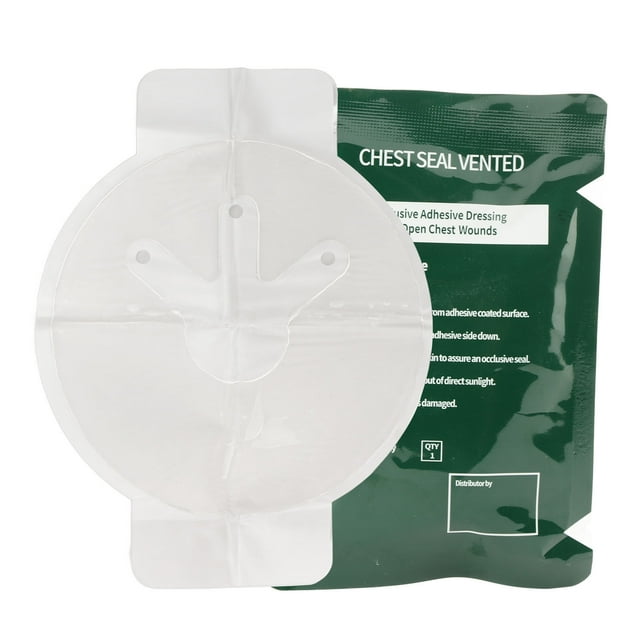 Chest Seal Vented Adhesive Dressing 3 Channel Vents Emergency Wound ...