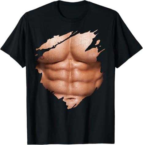 Chest Six Pack Abs Muscles Bodybuilder T-Shirt - Walmart.com