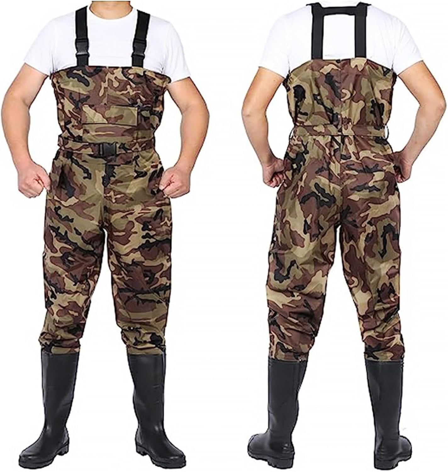Chest Waders with Boots, 2-Ply PVC/Nylon Waterproof Hunting Waders ...