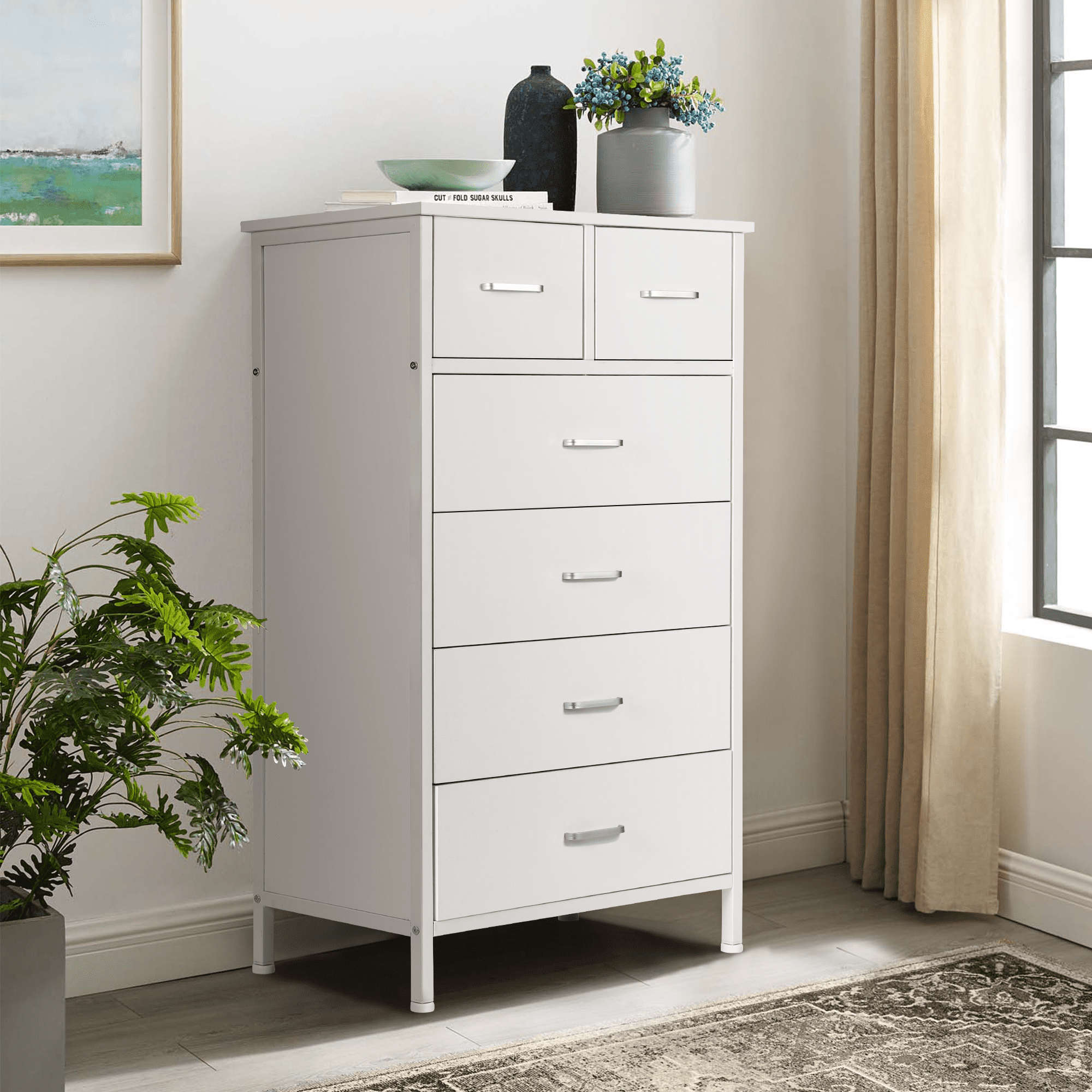 Chest of 6 Drawers, Drawer Dresser storage organizer for Bedroom ...