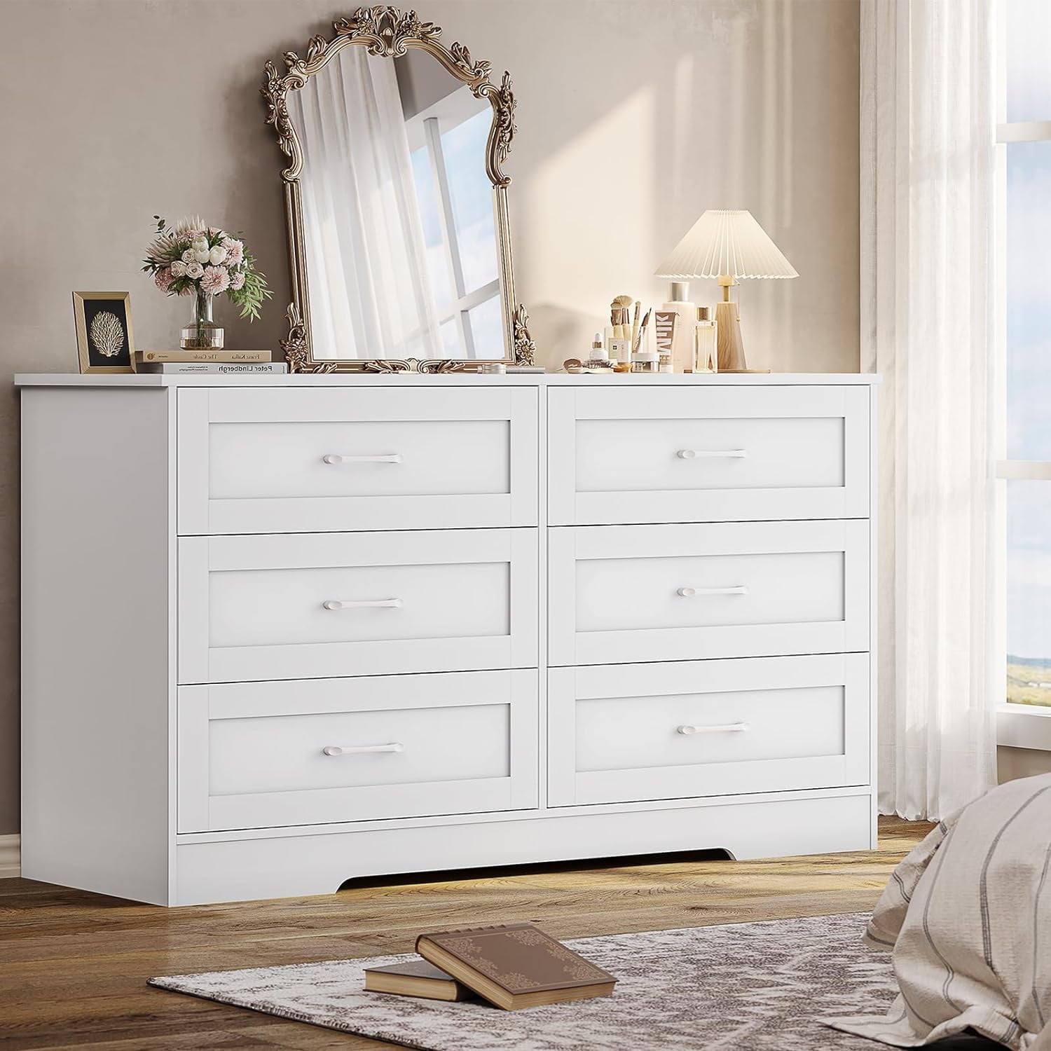 Walmart Modern 6 Drawer Dresser, Big Extra Deep Storage Cabinet ...