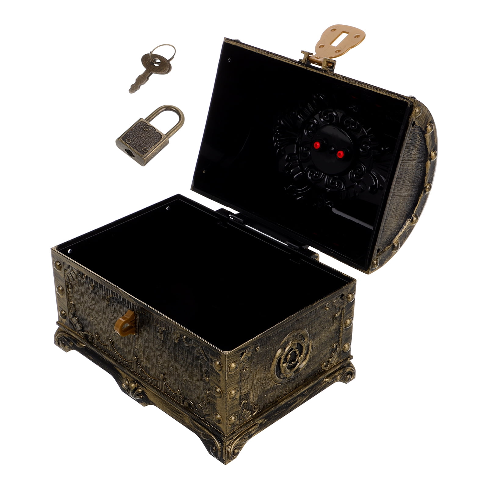 Chest with Lock Treasure Plastic Decorative Storage Boxes Favors ...