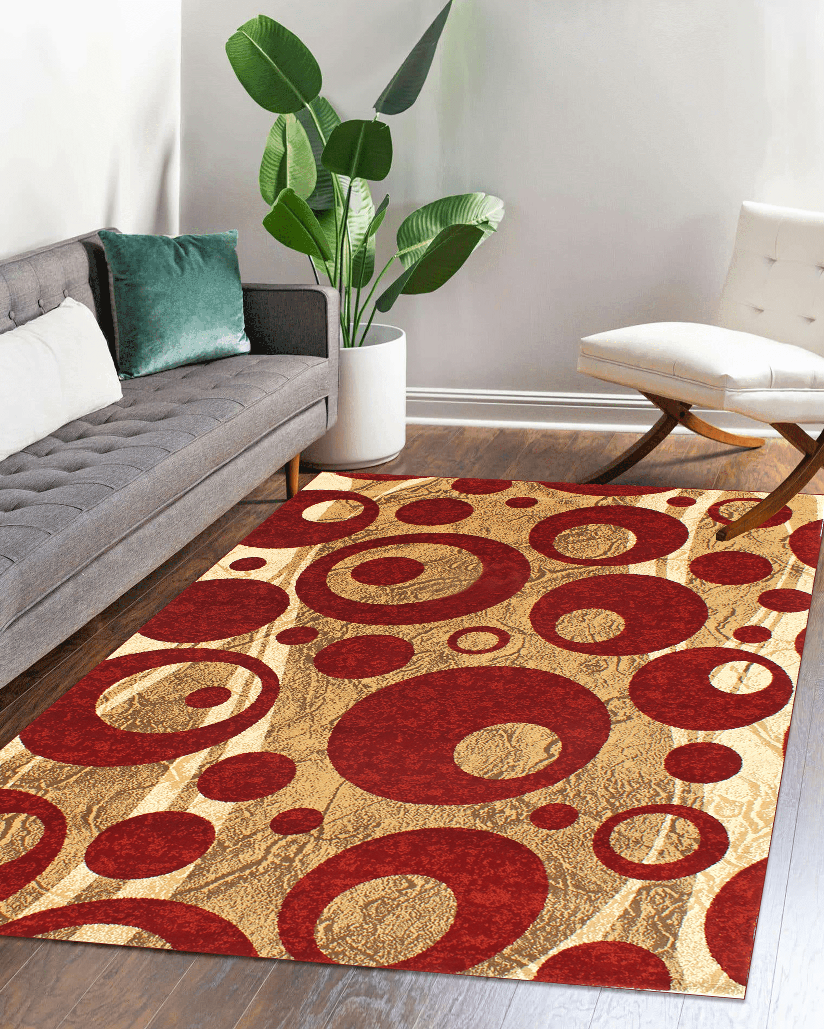 Chester Abstract Red/Brown Area Rug - Walmart.com