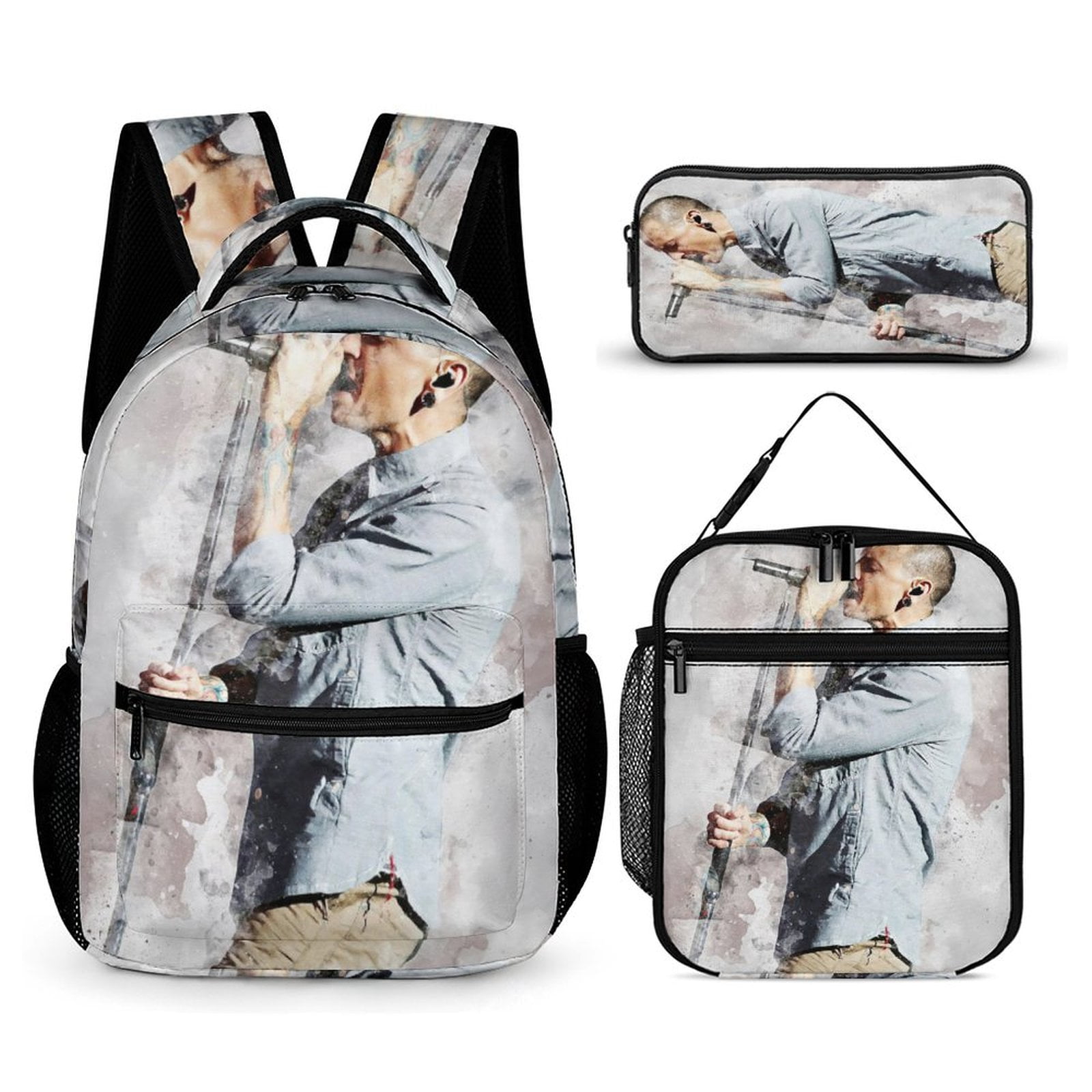 Chester Bennington (6) Lightweight Laptop Travel Backpack For Adults Work Camping Backpack Set ...