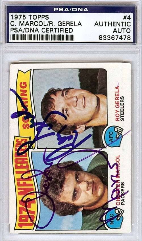 Chester Marcol & Roy Gerela Autographed 1975 Topps Card #4 PSA/DNA ...