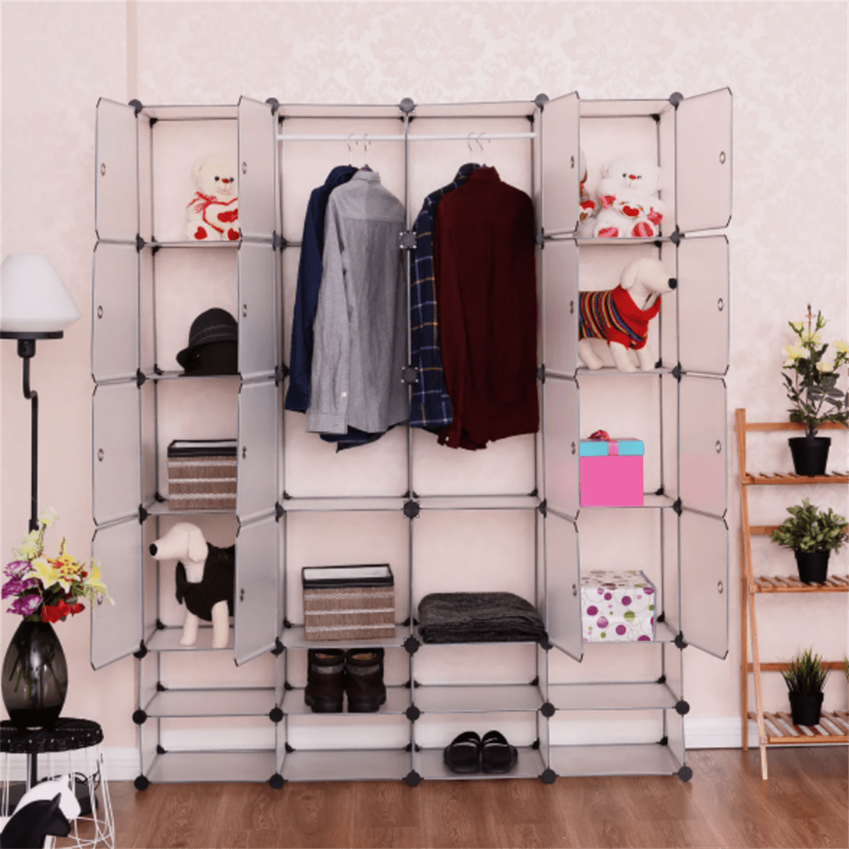 Chester Rolling Wardrobe Dresser with Lockable Storage, Spacious ...