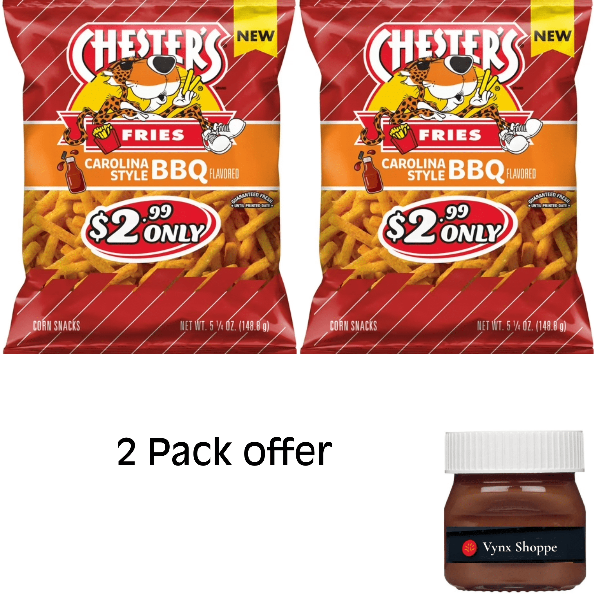 Chester's Fries Corn Snacks Carolina Style BBQ Flavored, 5.25 oz Bag ...