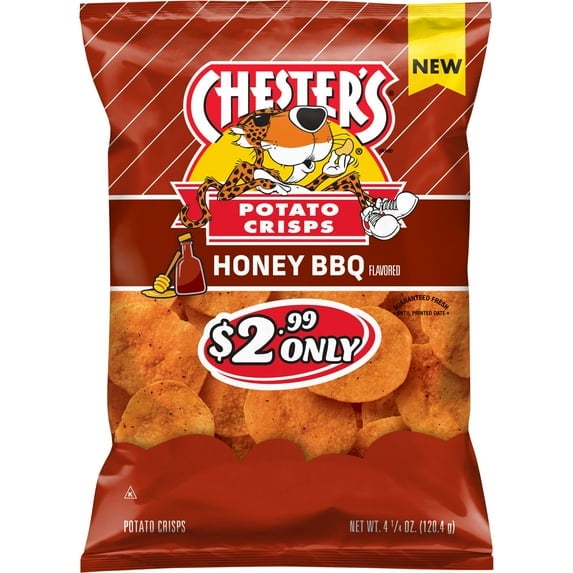 Chester's Fries Potato Crisps Honey BBQ Flavored Snacks, 4.25 oz Bag ...