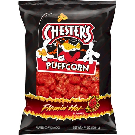 Chester's Cheddar Puffs, Butter Flavored Puffcorn, 3.25 oz Bag ...