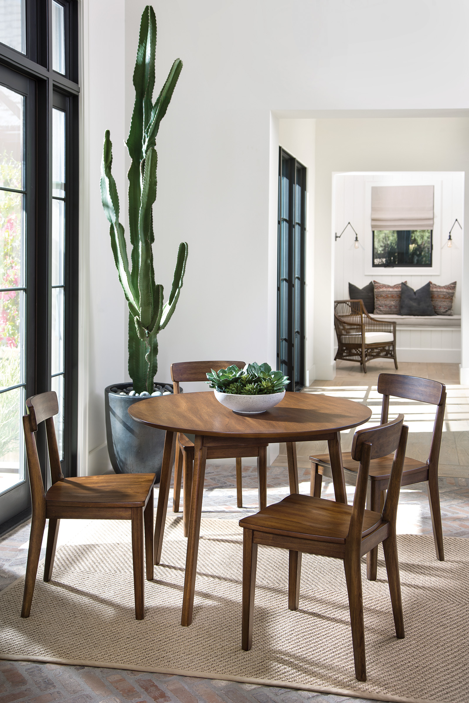 Chesterfield Dining Table in Walnut Wood Finish - Walmart.com