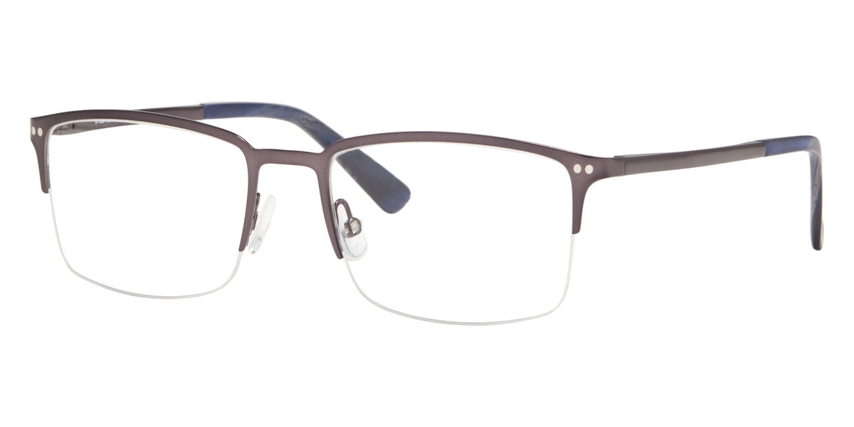 Chesterfield Semi-Rimless Rectangular Matte Gray Eyeglasses - Walmart.com