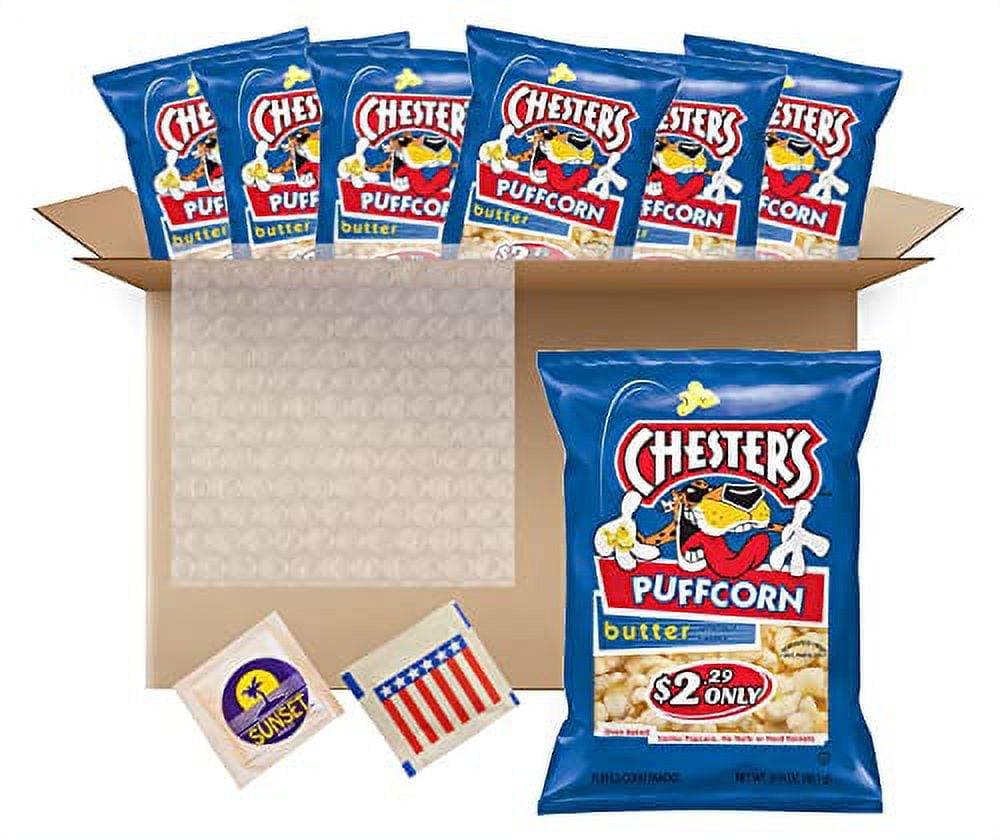 Chesters Butter Flavor Puffcorn, Oven Baked, No Kernels, 3.25 oz - Pack ...