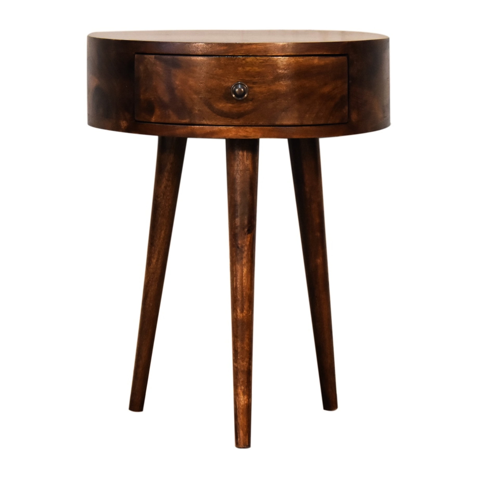 Chestnut Finish Nightstand / Bedroom Decor Scene / Easy - Access Drawer ...
