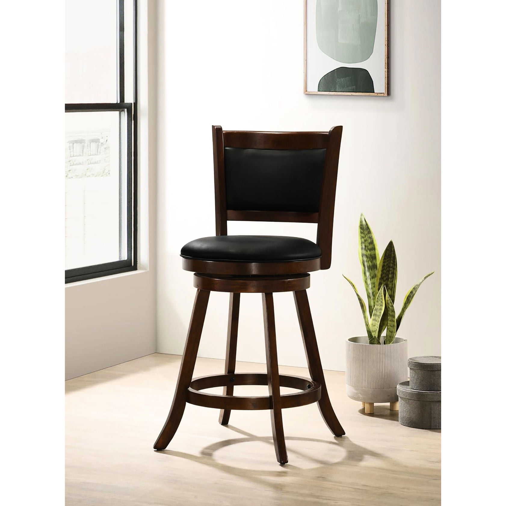 Chestnut Finish Stools with Swivel Seat | Blend Well with Transitional ...
