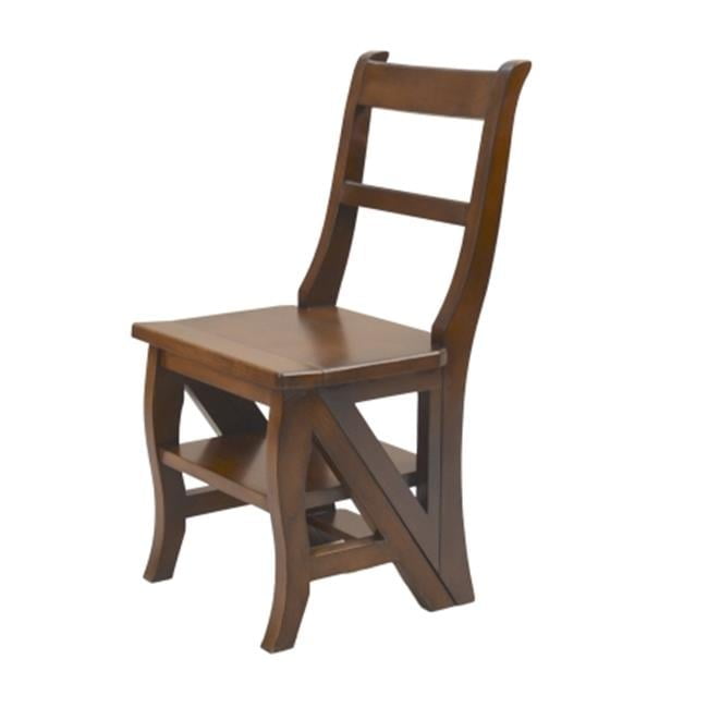Chestnut Folding Library Ladder Chair - Walmart.com