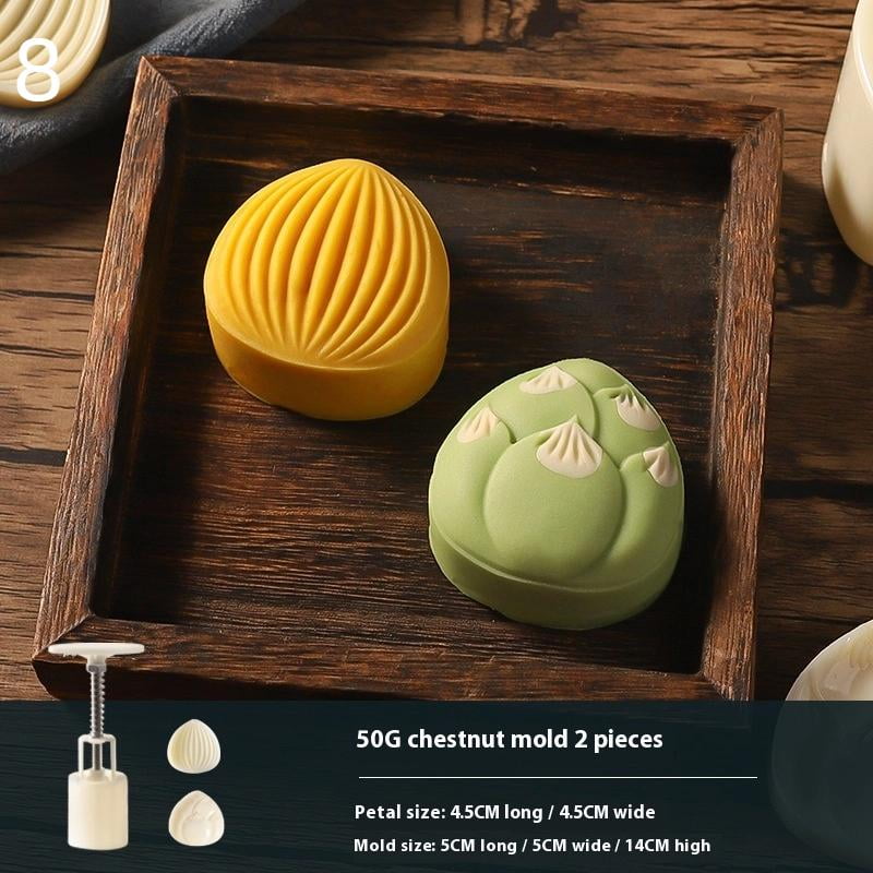 (Chestnut) Fruit Shaped Mooncake Mold 50g Stamp Hand Press Chocolate ...