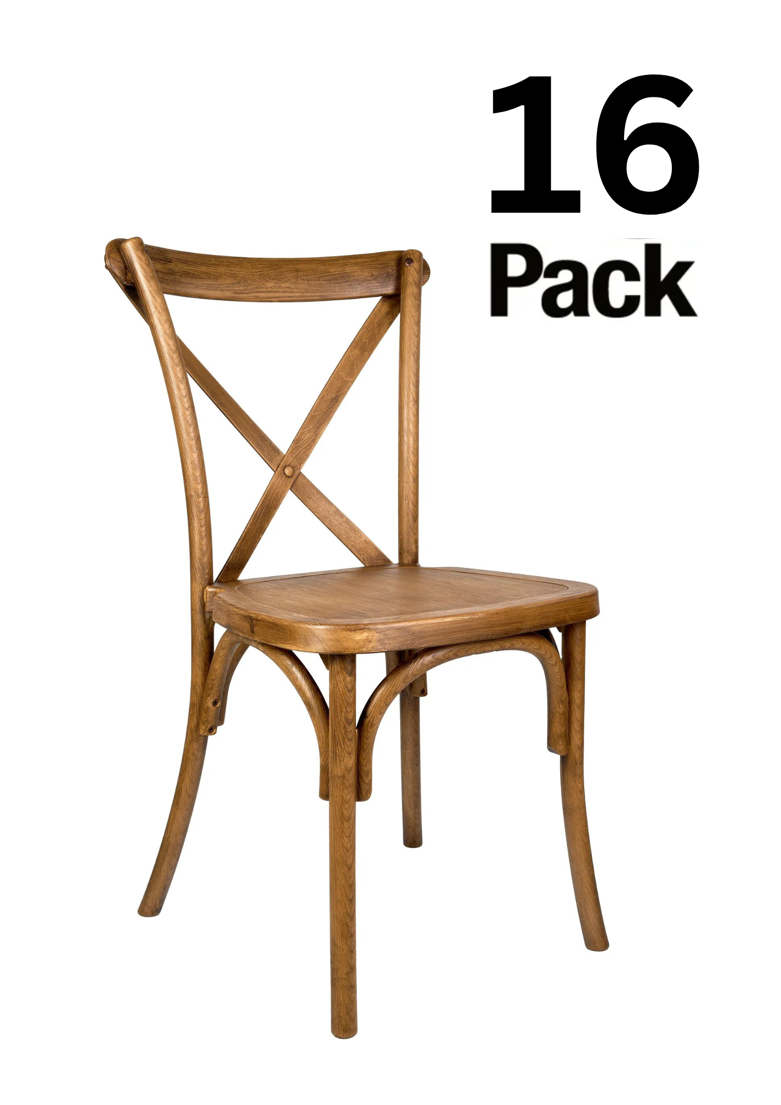 Chestnut ToughWood Cross Back Chair, 16 Chair Bundle by Chivari ...