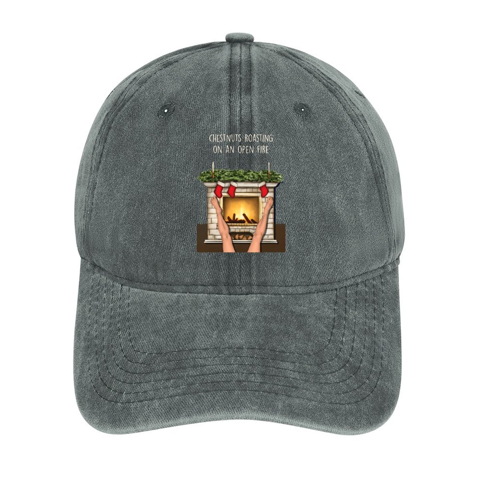 Chestnuts Roasting On An Open Fire Gray Hat Adjustable Funny Fashion ...