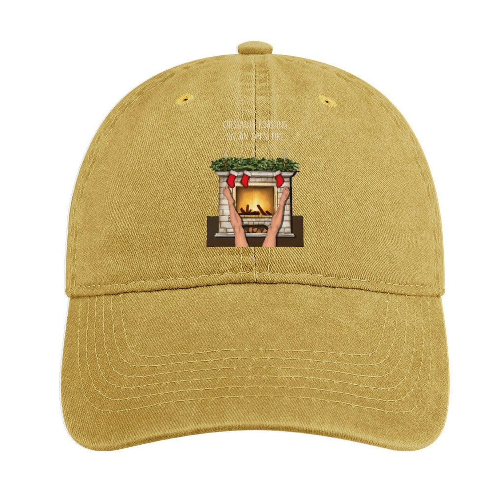 Chestnuts Roasting On An Open Fire Sand Colour Hat Adjustable Funny ...
