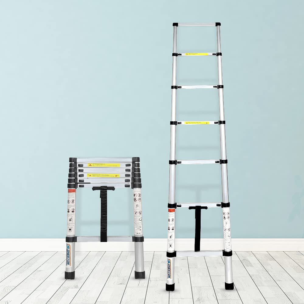 Cheston 65ft Telescopic Ladder for Home Premium Aluminium Alloy 2m ...